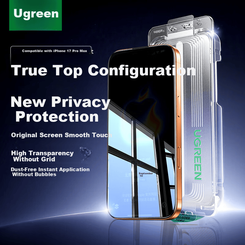 UGREEN Протектор экрана iPhone 17 Pro Max с защитой от подглядывания и анти-отпечатками Версия：Совместимость с iPhone