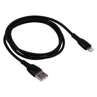 Кабель USB для iPhone Lightning (8pin) 1м, цвет черный, ПВХ*****