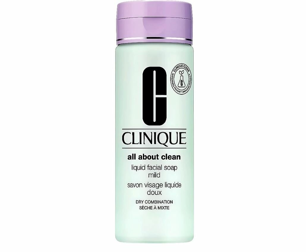 Clinique All about Clean Liquid Facial Soap Mild Skin Жидкое мыло для сухой и комбинированной кожи лица, 200 мл