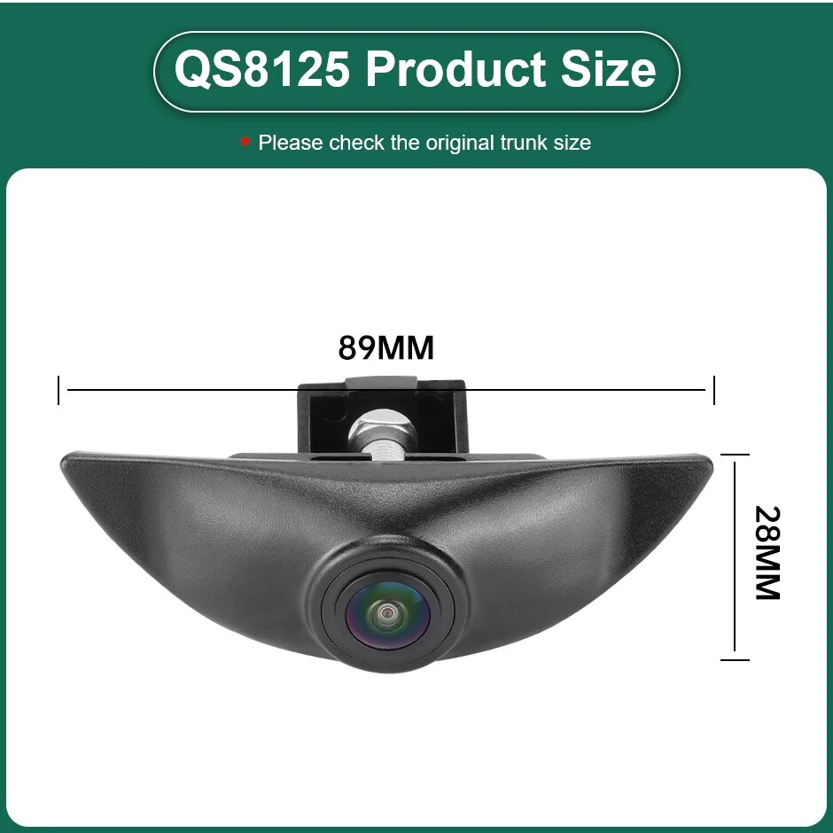 Автомобильная камера заднего вида QS8125-logo-camera, AHD1080P, 175Deg