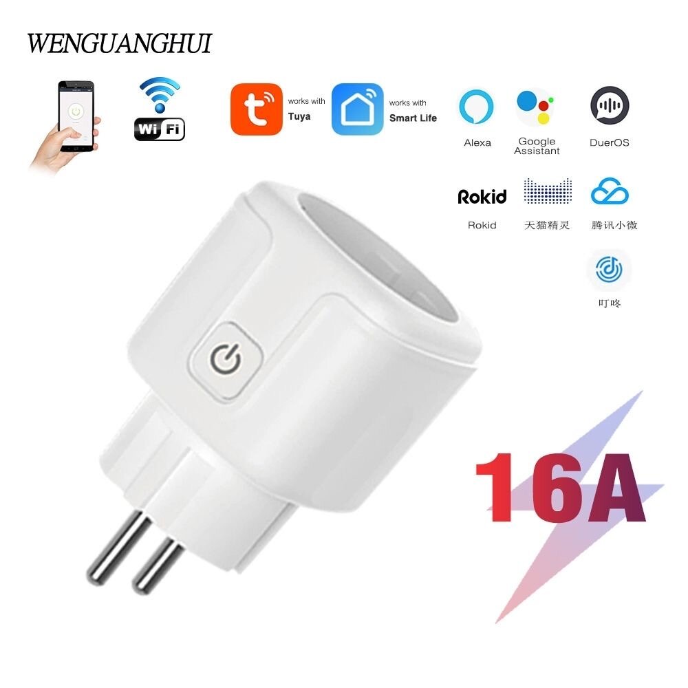 Умный монитор мощности розетки UseeLink WiFi Tuya 16A 3500W совместимый с приложением Smart Life Alexa Google Assistant