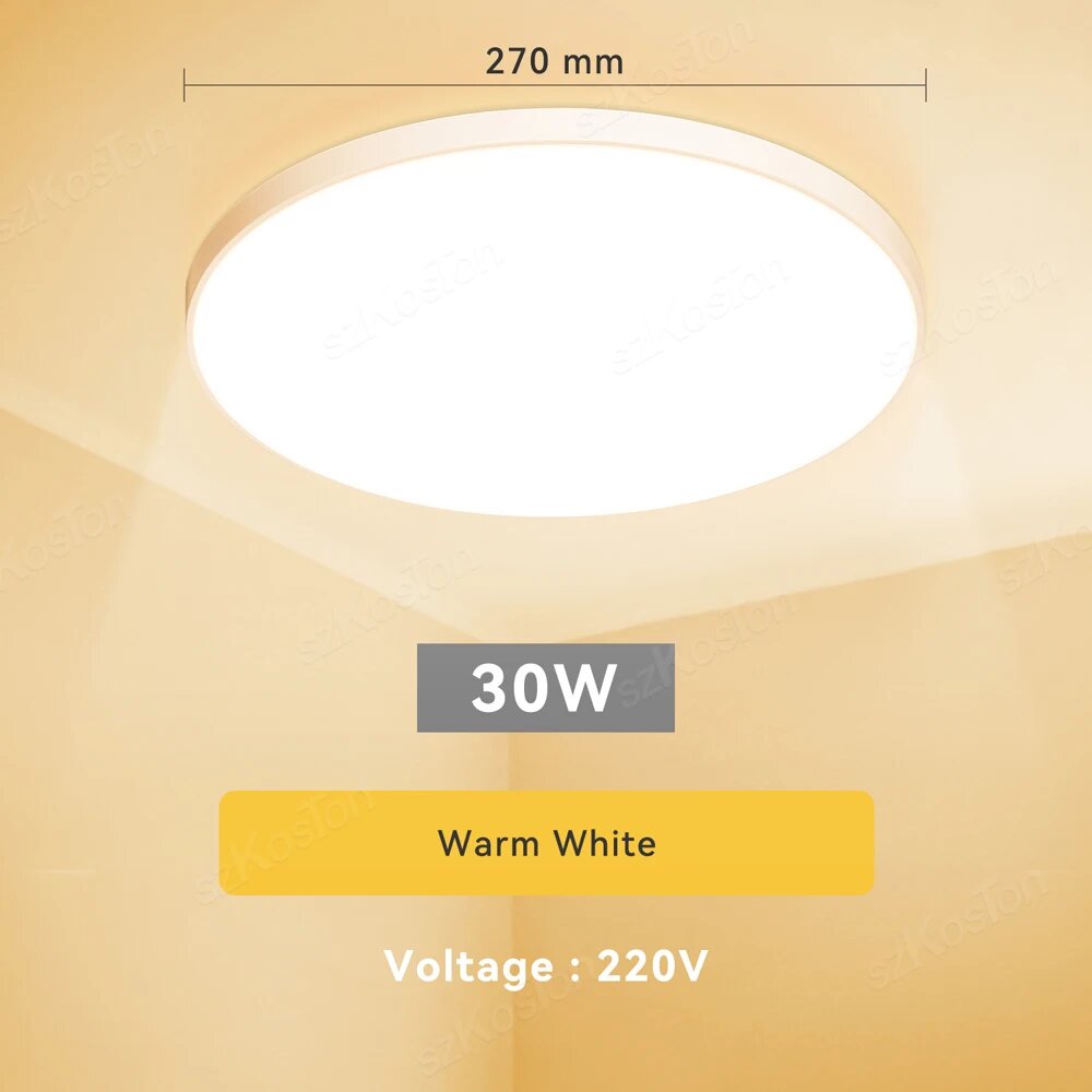 Потолочный светильник SZKOSTON 27cm, 30W, Warm White, 220V