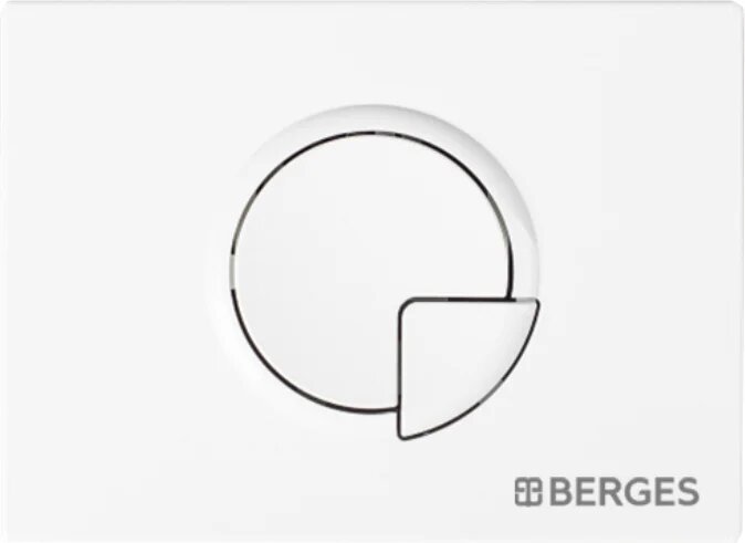 Кнопка смыва для унитаза Berges Novum R4 белая, матовая, кнопка для инсталляции, двойной смыв