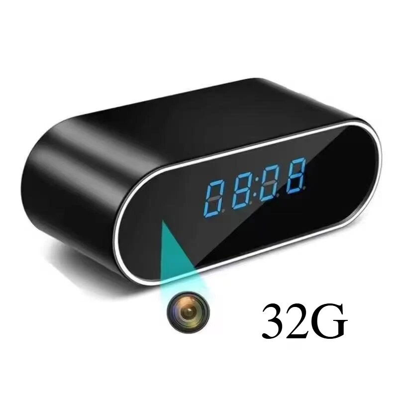 Мини-часы-камера с Wi-Fi для удаленного просмотра с ночным зрением 1080P камера для наблюдения с удаленным управлением и детекцией движения для дома