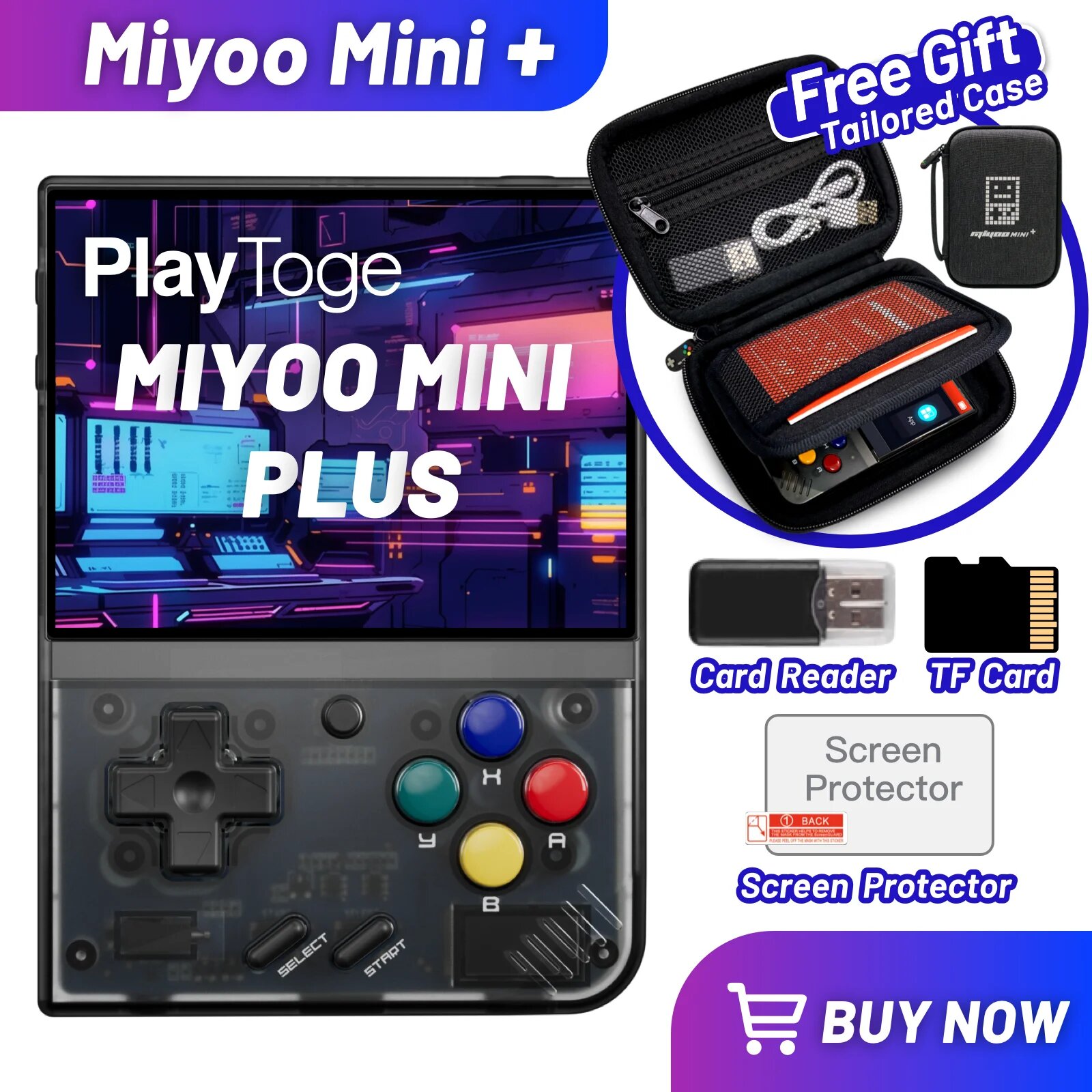Miyoo Mini Plus 128G (25K игр) - портативная консоль, черный