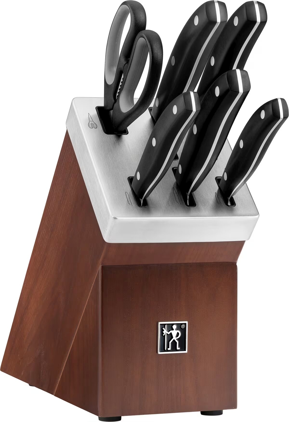 Набор ножей Henckels by ZWILLING EVERYDAY Германия, оригинал, в блоке, с автоматической заточкой, 7 предметов, коричневый