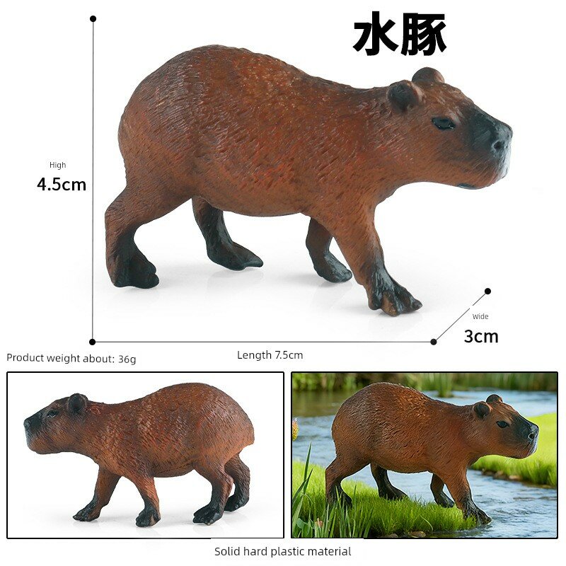 Коричневая фигурка водосвинки, реалистичная игрушка для детского стола