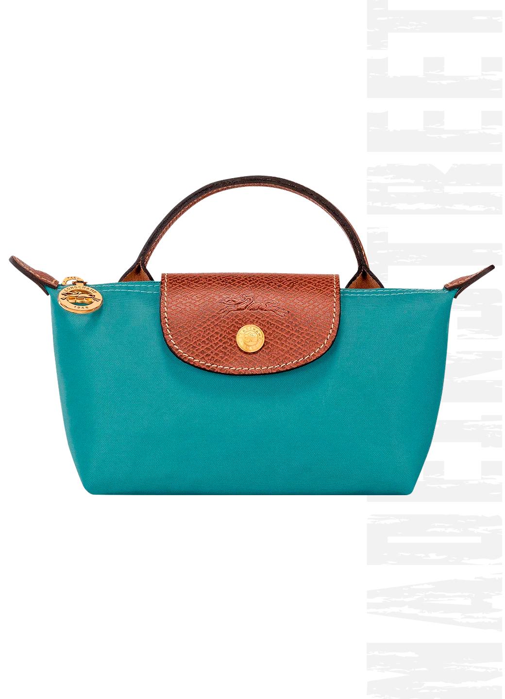 Сумка клатч LE PLIAGE ORIGINAL POUCH WITH HANDLE Eucalyptus - Recycled Canvas 17x5.5x11 (ДxШxВ)