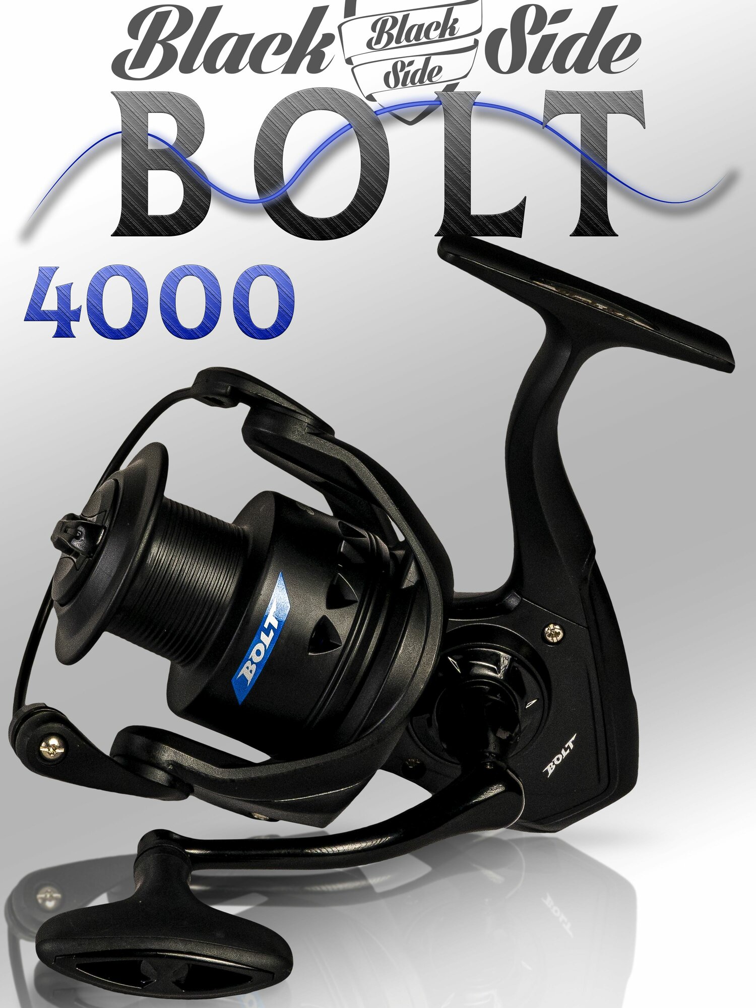 Катушка для спиннинга Black Side BOLT 4000FD (3+1 подш.), катушка для удочки, фидера, рыболовная