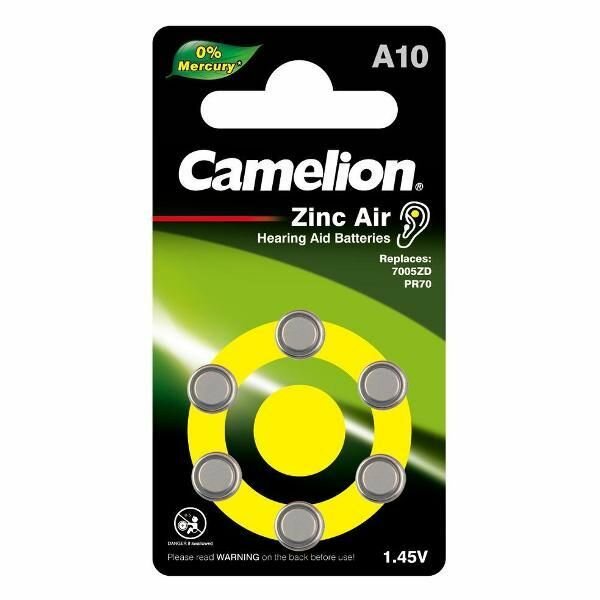 Батарея Camelion A10-BP6(0%Hg)