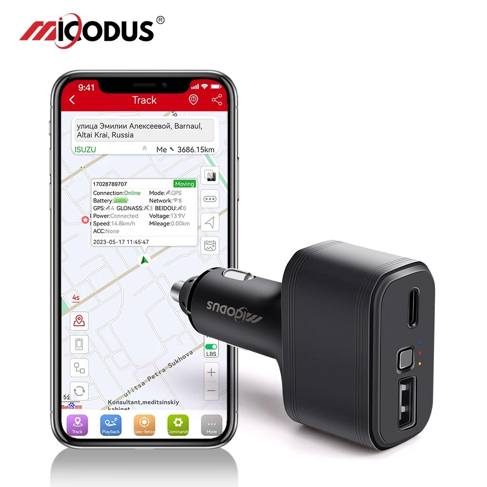 MV77G GPS трекер автомобильный 4G с SOS оповещениями