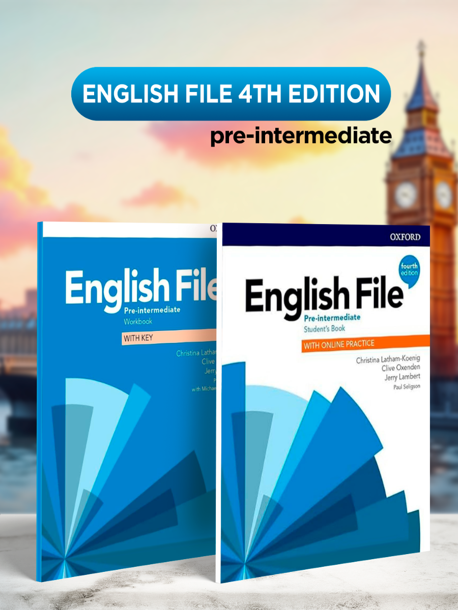 English File pre intermediate 4th edition. Полный комплект: Student's Book (учебник) + Workbook (рабочая тетрадь) + Диск