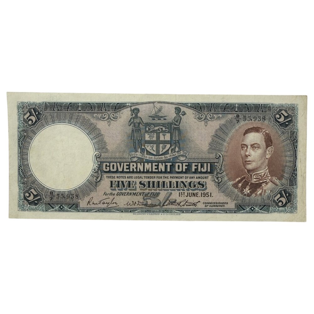 Фиджи 5 шиллингов 1951 г. (Серия B-7)