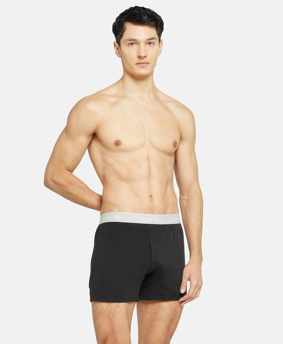Трусы CALVIN KLEIN Icon Boxer Slim 3PK, комплект из 3 шт., размер L, black — фото 1