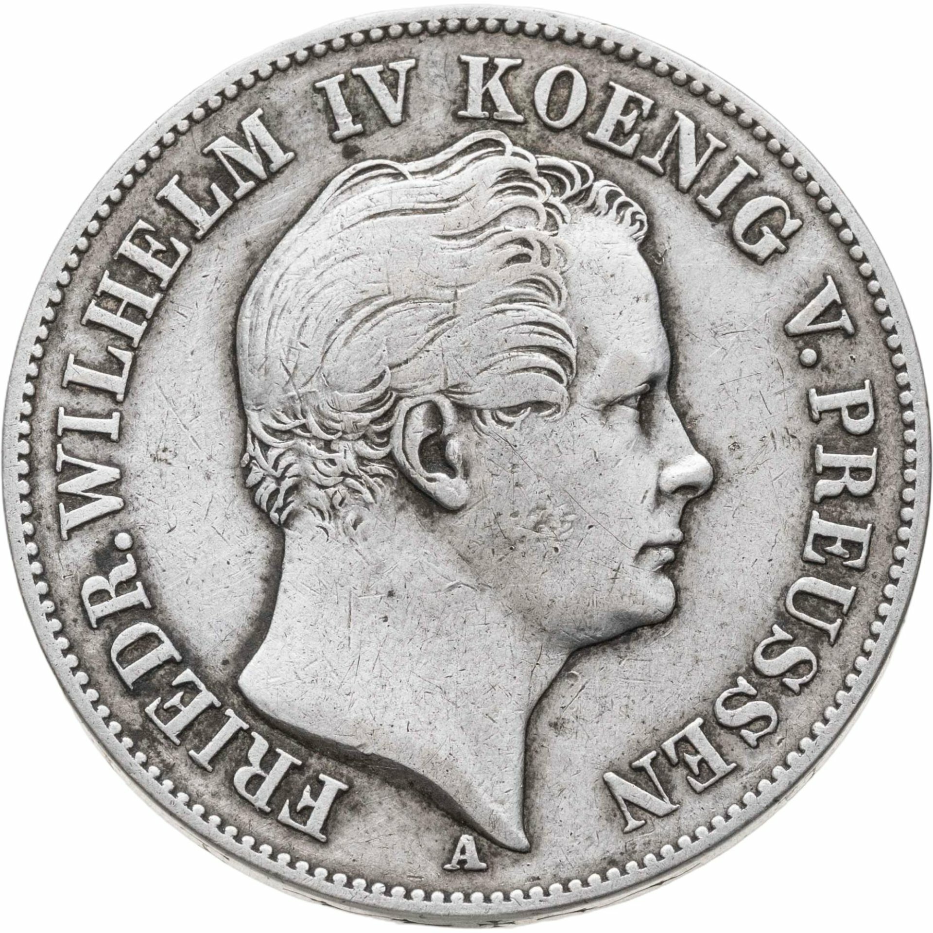 Пруссия 1 талер горный 1846 А, Серебро 750, в сохранности VF