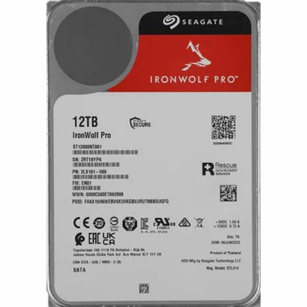 Seagate Жесткий диск 12TB Ironwolf Pro ST12000NT001