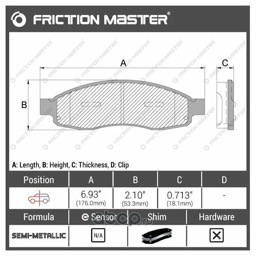 Колодки тормозные дисковые Frictionmaster mkd1015