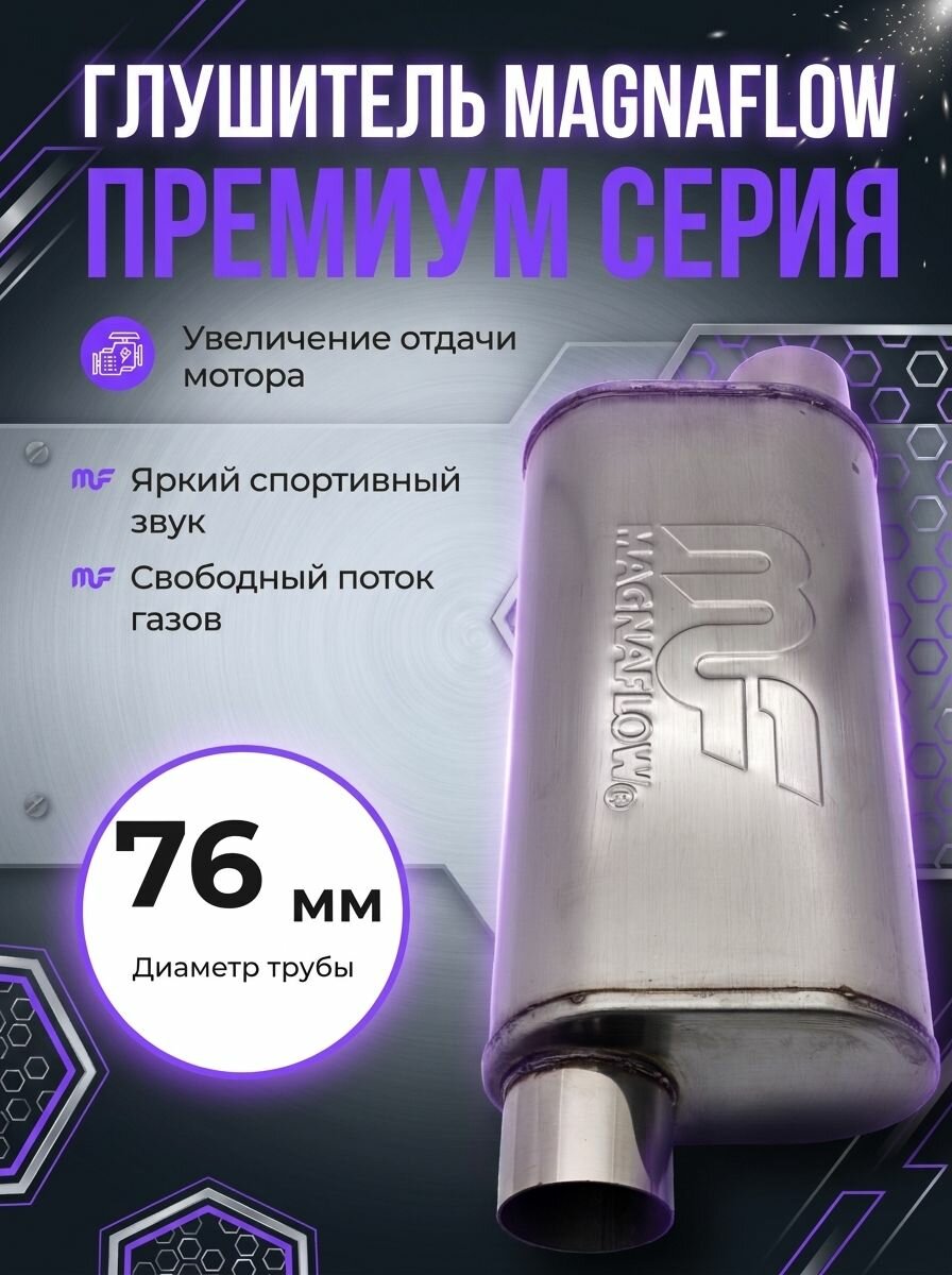 Глушитель прямоточный Magnaflow Premium 76мм