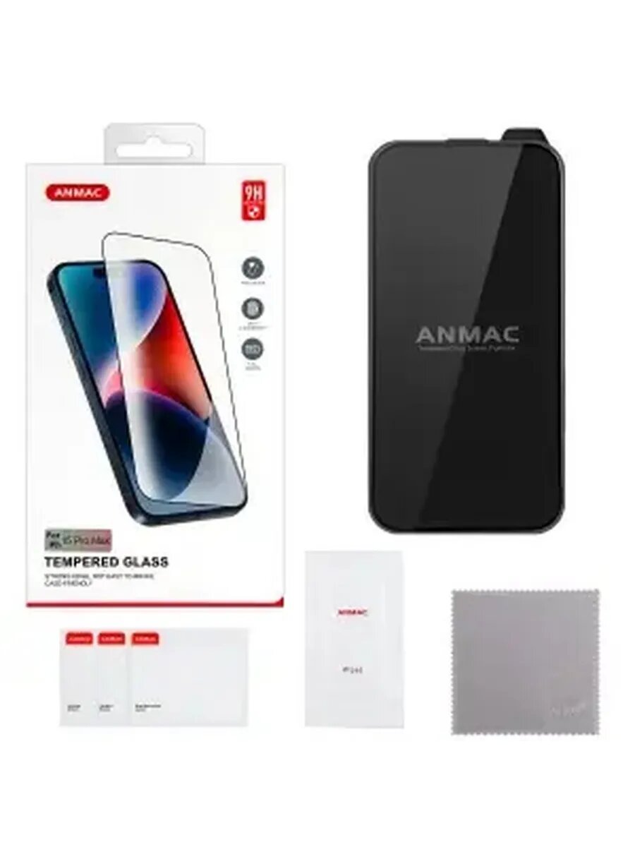 Защитное стекло для iPhone 15 Pro Max, полное покрытие