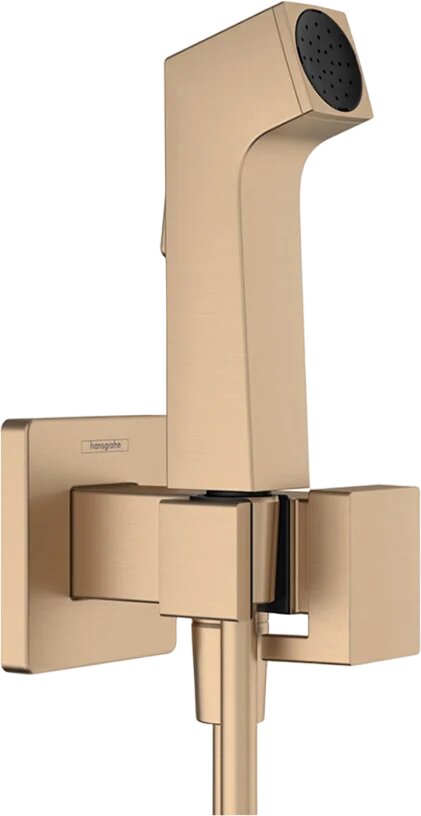 Гигиенический душ Hansgrohe Bidette E 1jet 29233140 встраиваемый, скрытого монтажа, со смесителем, бронзовый, матовый, латунь, вентильный, с защитой от обратного потока, смеситель для биде