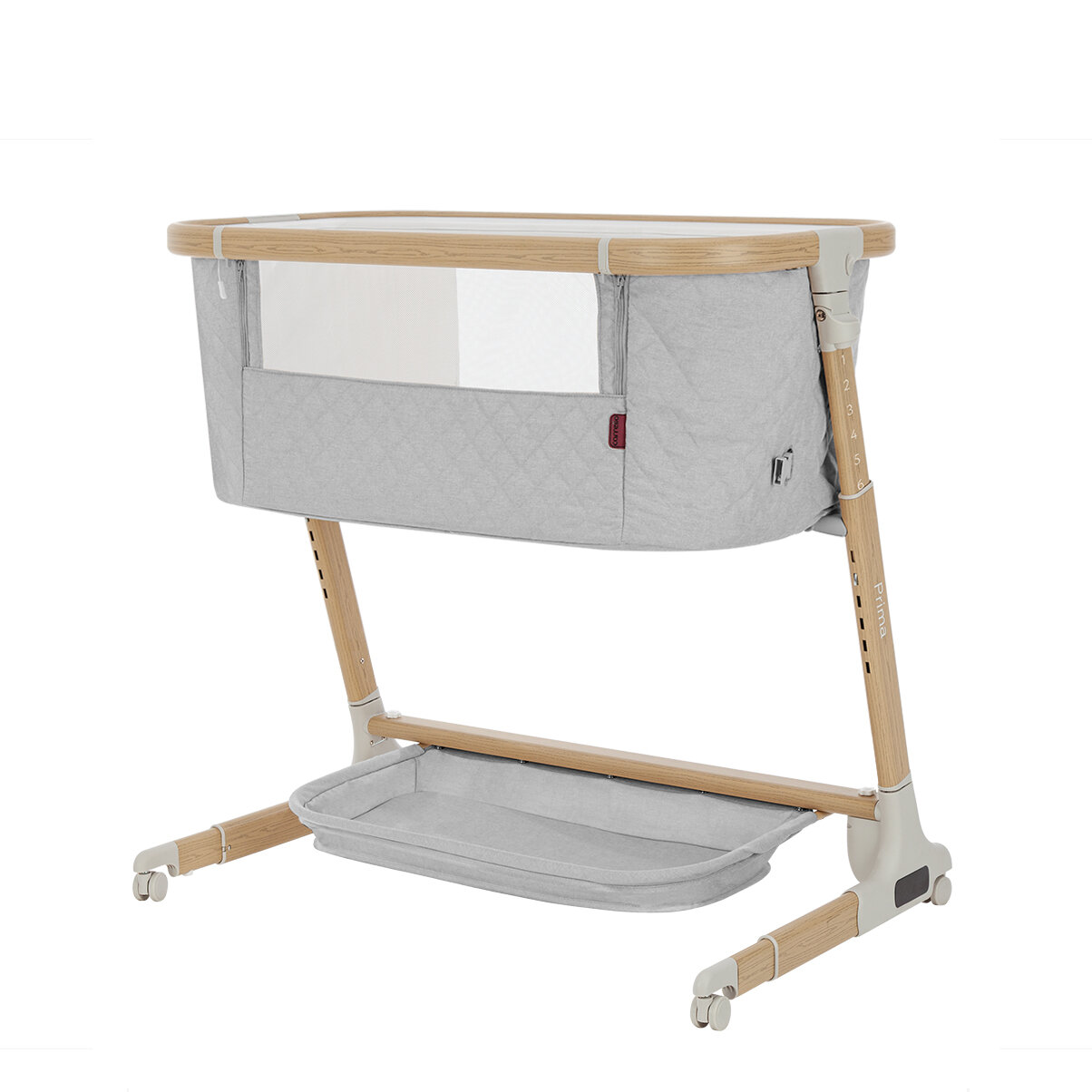 Кроватка приставная Carrello Prima + CRL-16504 Cloud Grey (размер спального места 79 см*50)