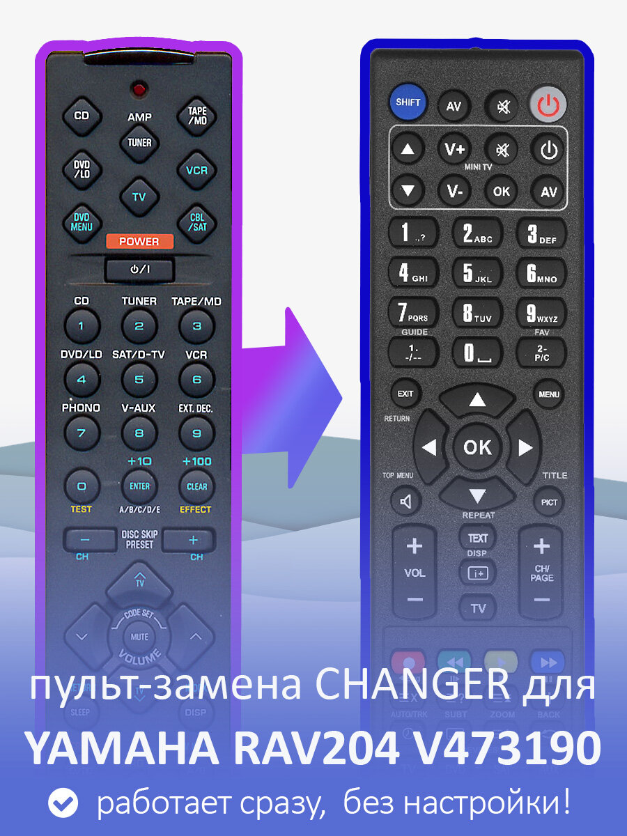 Пульт-замена для YAMAHA RAV204 V473190