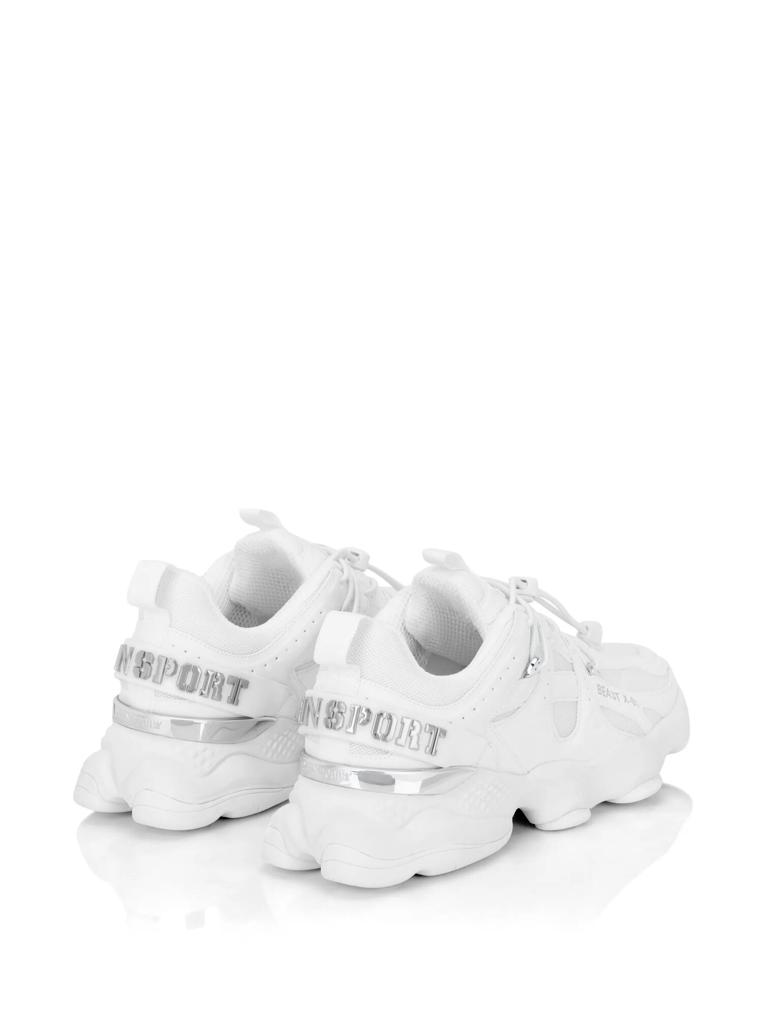 Кроссовки PLEIN SPORT Runner Beast X-01 sneakers, размер 36, бежевый/белый — фото 1