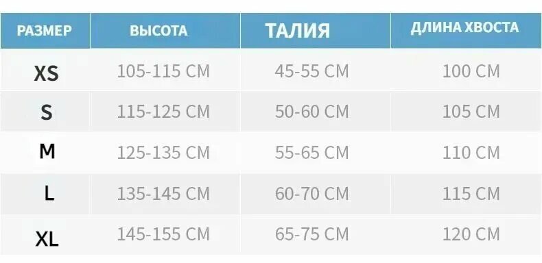 Хвост русалки для плавания