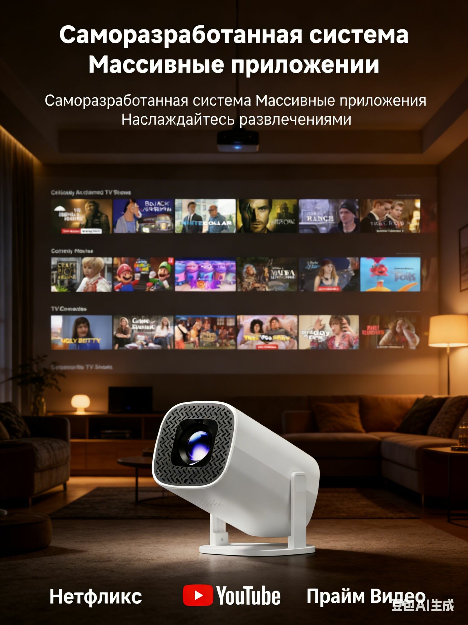 Wudung Проектор, 1LCD, белый — фото 1