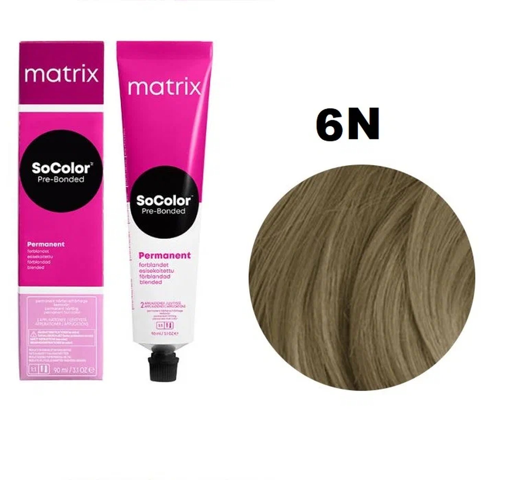 Matrix краска Socolor Pre-Bonded 6N темный блондин 90 мл Матрикс, профессиональная серия