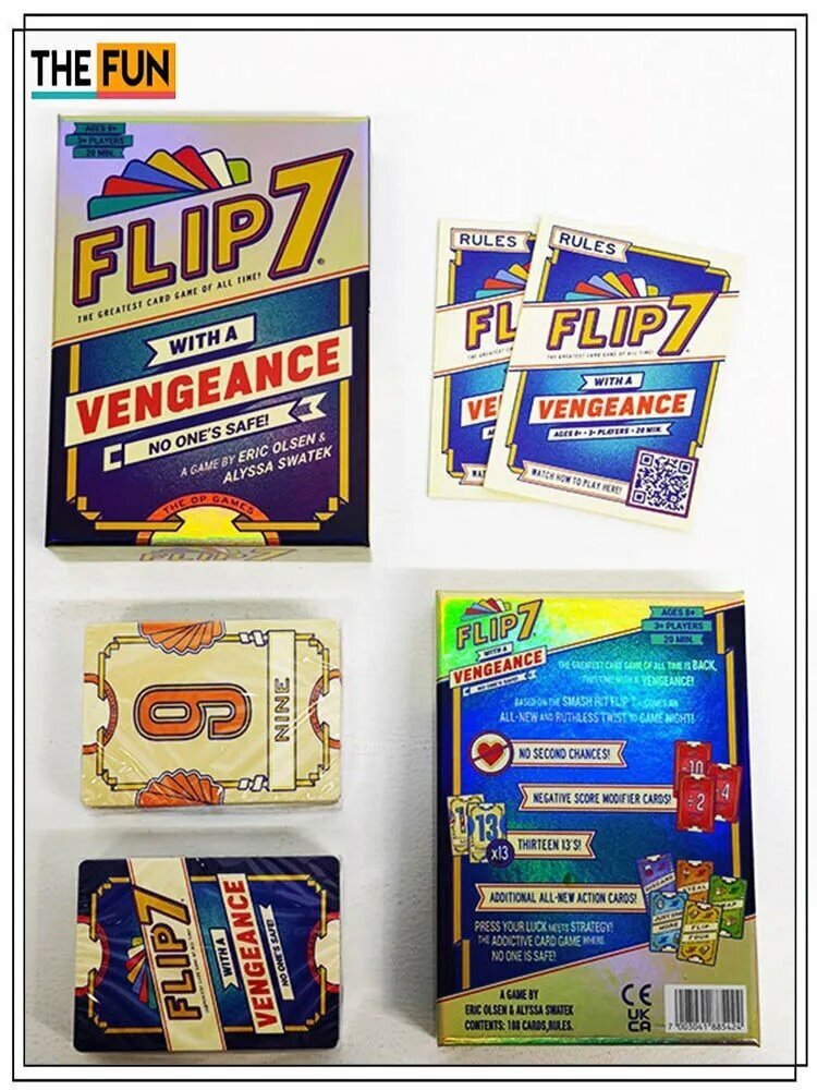 Настольная Карточная Игра Настольная Flip 7 WITH A VENGEANCE Board Game Игра (Карточная) Новая Версия Игры
