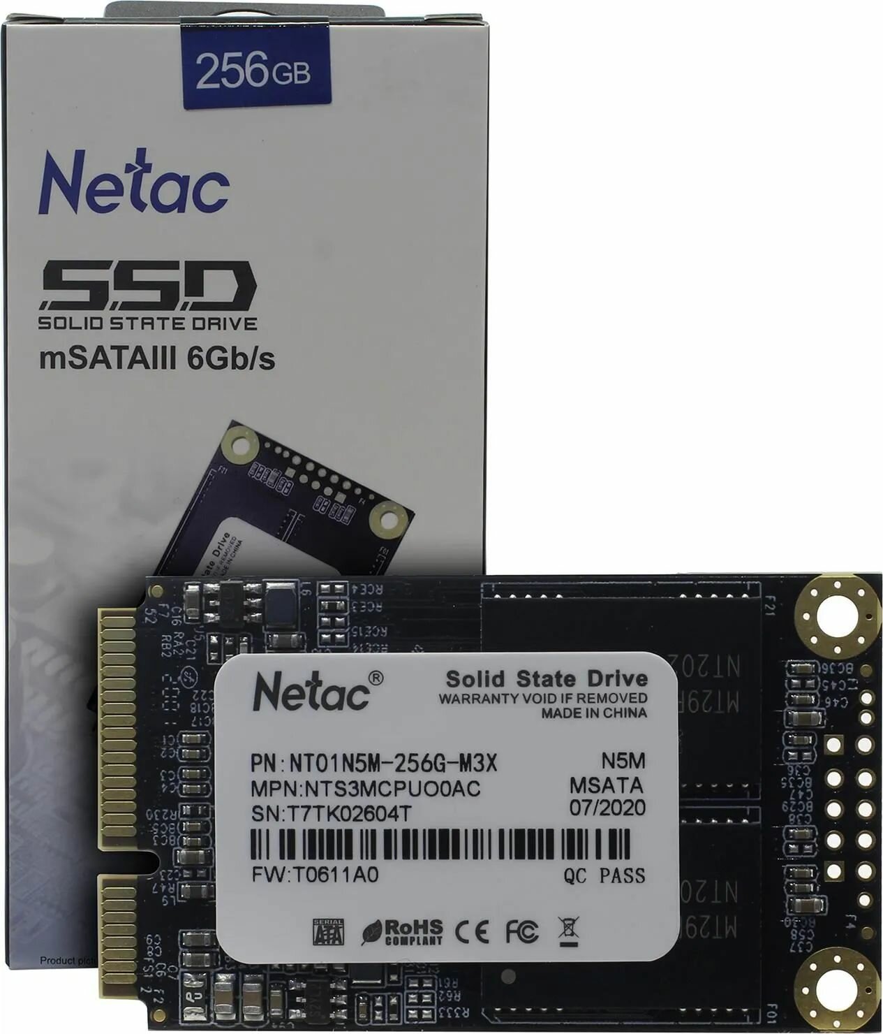 Netac 256 ГБ Внутренний SSD-диск N5M, mSATA, mSATA (NT01N5M-256G-M3X)