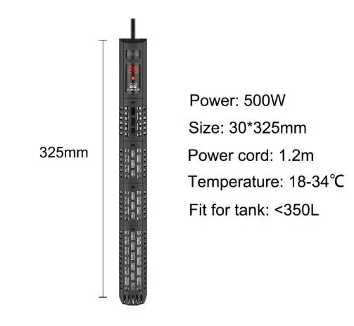 Погружной нагреватель для аквариума 500W, 325мм