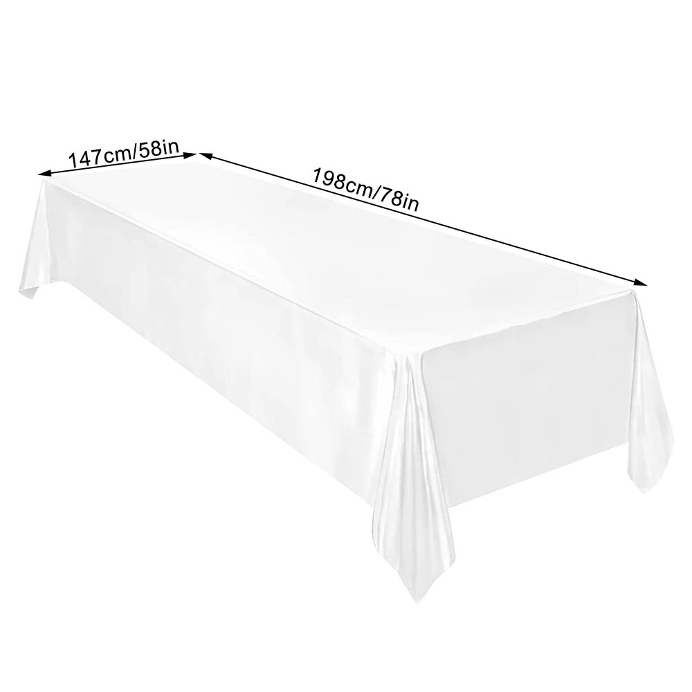 Белая скатерть прямоугольная 198x147 см, 1PC
