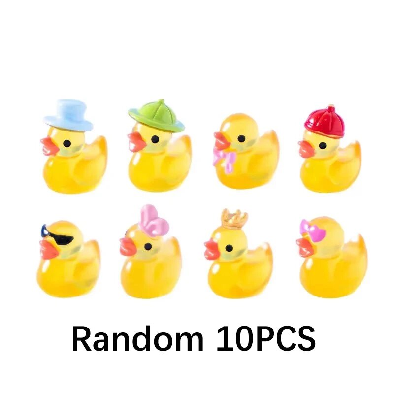 Миниатюрные флуоресцентные желтые уточки из смолы - 10/20/30 шт. 10PCS