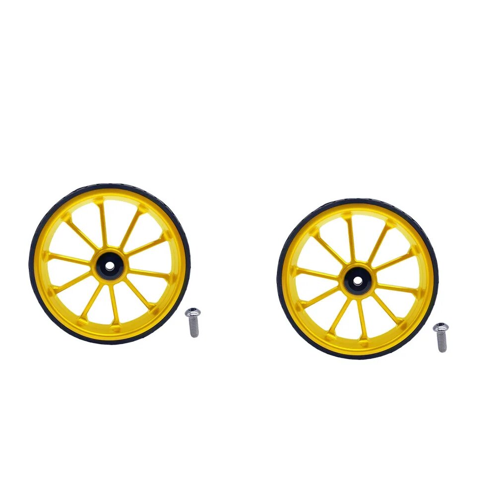 Колеса желтые 100 мм Easy Push Wheels для Brompton Birdy (пара)