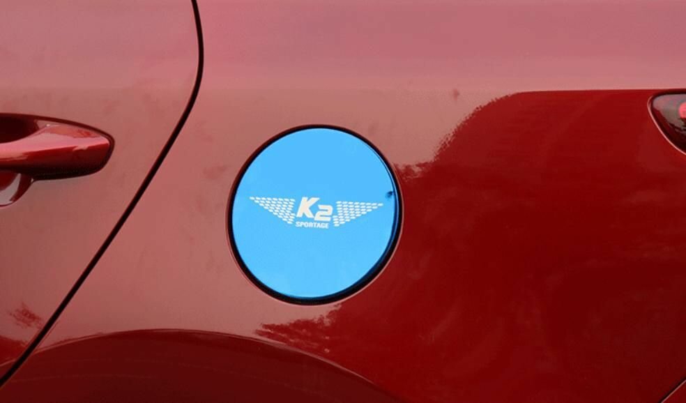 Хромированная накладка на крышку бензобака с логотипом Sportage K2 для автомобиля Киа Рио 4 - Kia Rio IV - 2017-2023