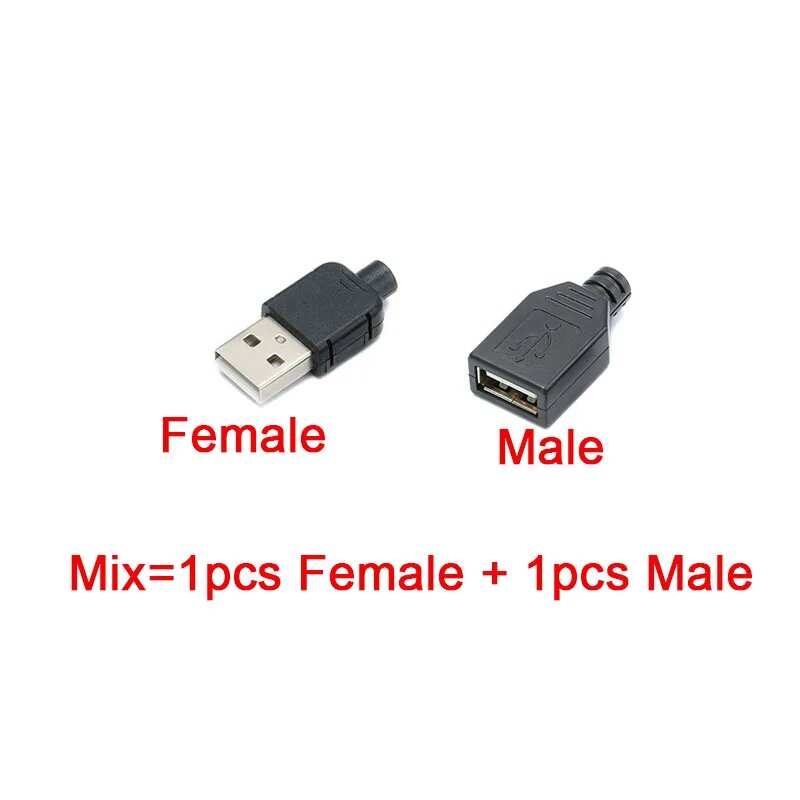 USB разъемы Type A 4-контактные с крышкой Your Cee 2Pcs, Mix