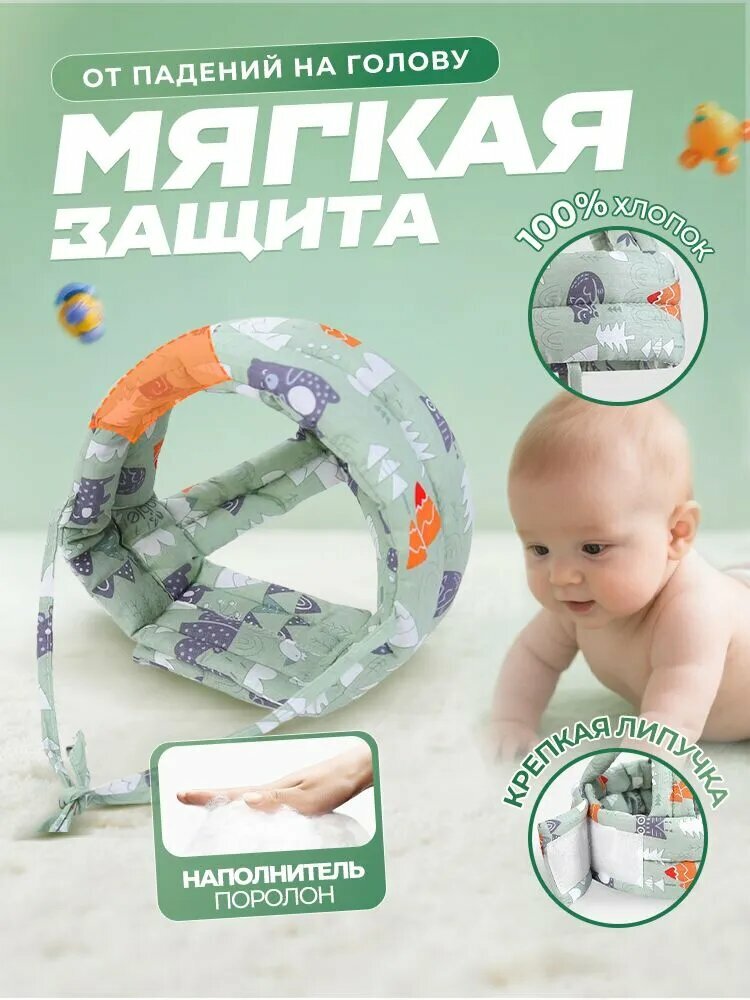 Противоударная шапка-шлем для младенцев, 360 защита головы, смягчение ударов, для детей от 3 до 36 месяцев