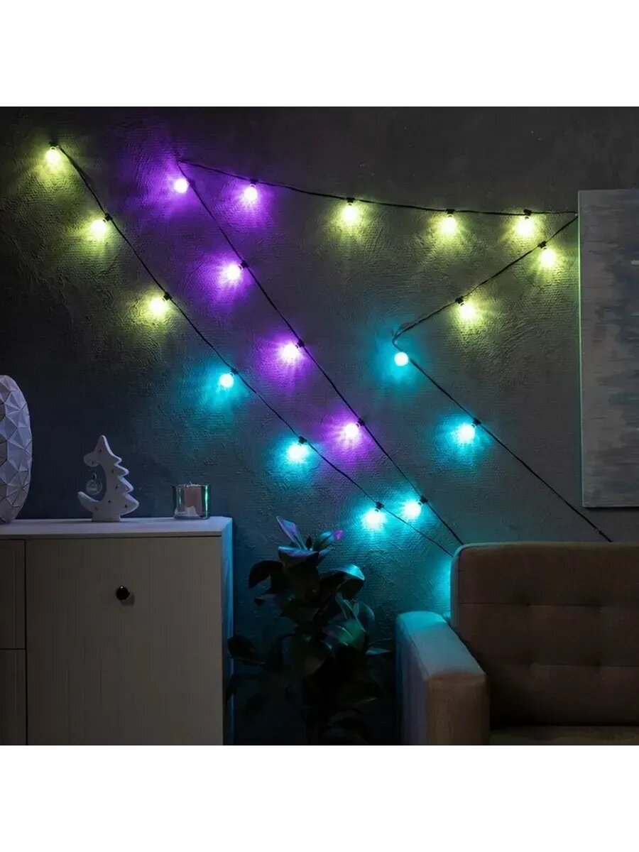 Светодиодная гирлянда с насадками RGB