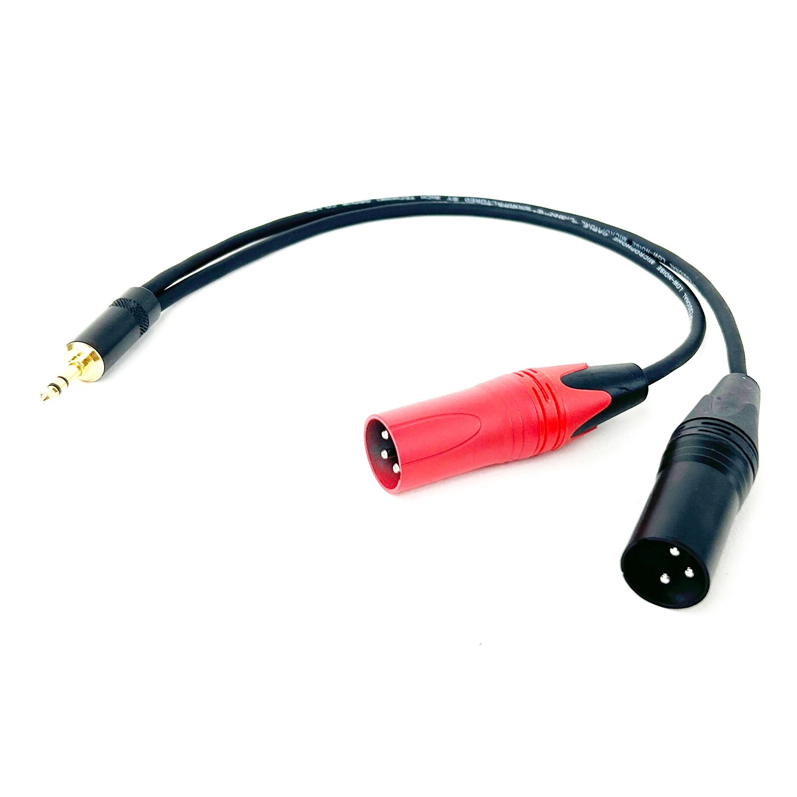 Кабель 3.5 мм на 2 XLR, 0.3 м, Zinc Alloy-MM-BK-RD