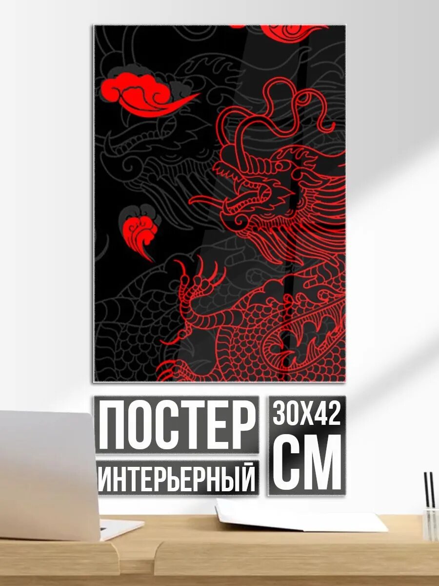 Постер на стену Дракон Китайский