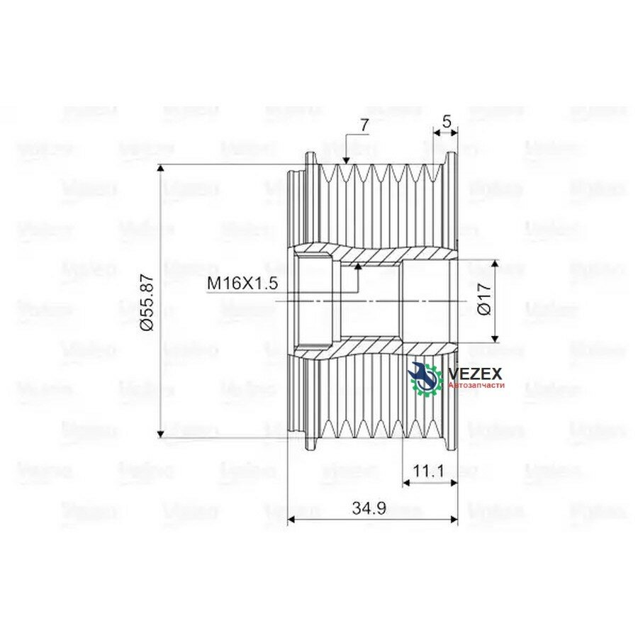 VALEO 588096 Шкив генератора (с крышкой)
