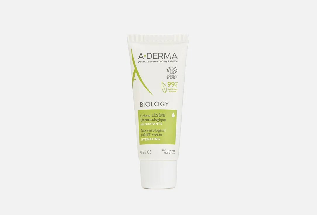 A-Derma BIOLOGY LIGHT Увлажняющий крем для нормальной и комбинированной кожи лица 40мл