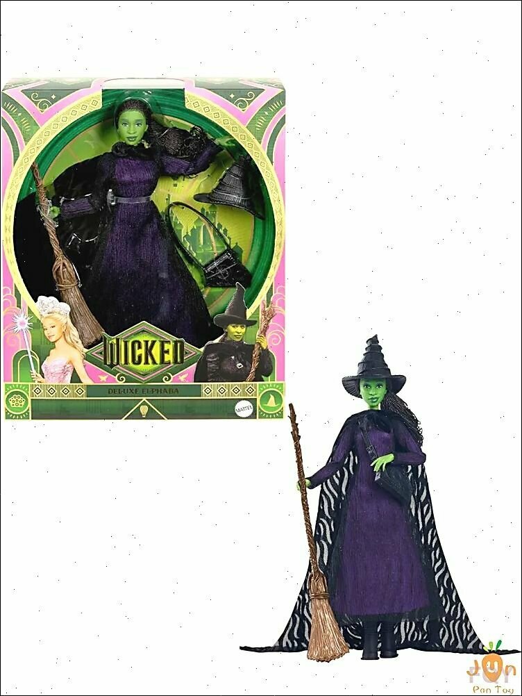 Кукла барби Mattel Wicked Deluxe Elphaba / игрушки для девочек, модные куклы Эльфаба, с аксессуарами, подходит для детей от 4 лет и старше