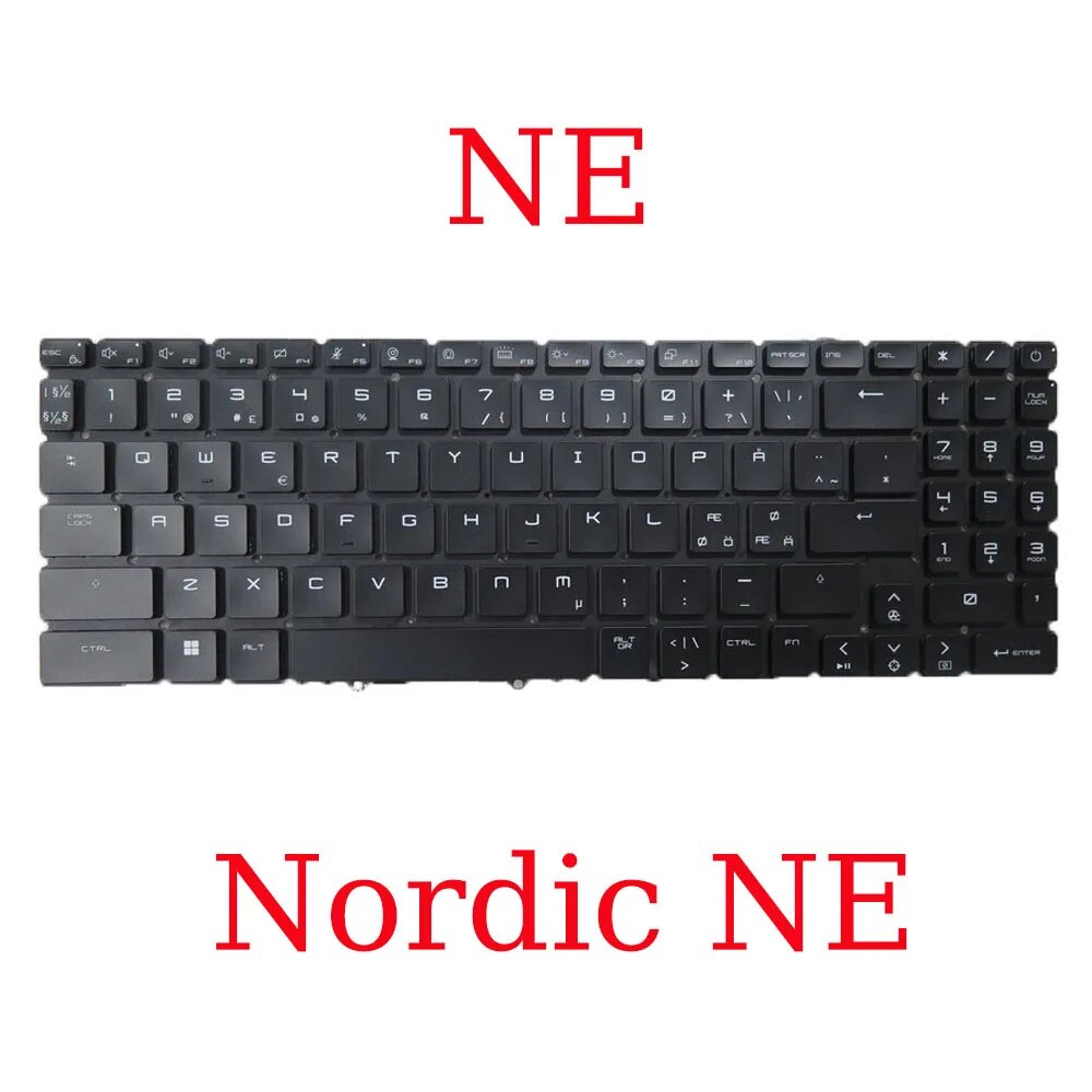 Клавиатура для ноутбука MSI GT77 12UHS Nordic NE Black