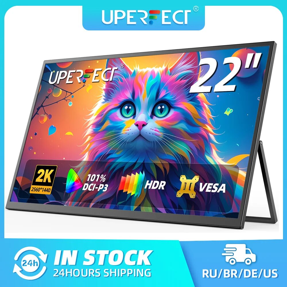 UPERFECT UMax 22 монитор для компьютерных игр 22 дюймов 2K 1440P 100% sRGB USB-C HDMI IPS экран для ноутбука MacBook Surface ПК