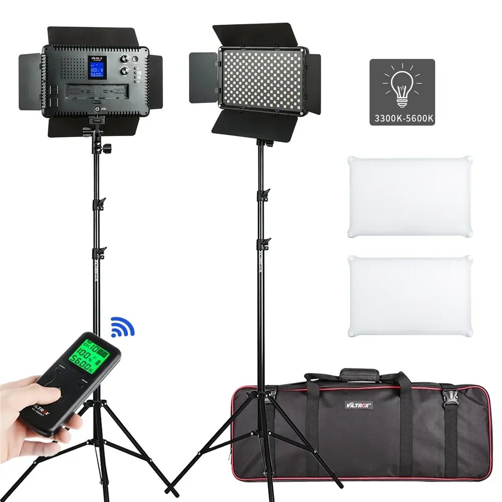 Панель светодиодного видеоосвещения Viltrox VL-S192T для камеры, фотостудийное освещение, двухцветное, регулируемое по яркости, беспроводное дистанционное освещение с подставкой для лампы