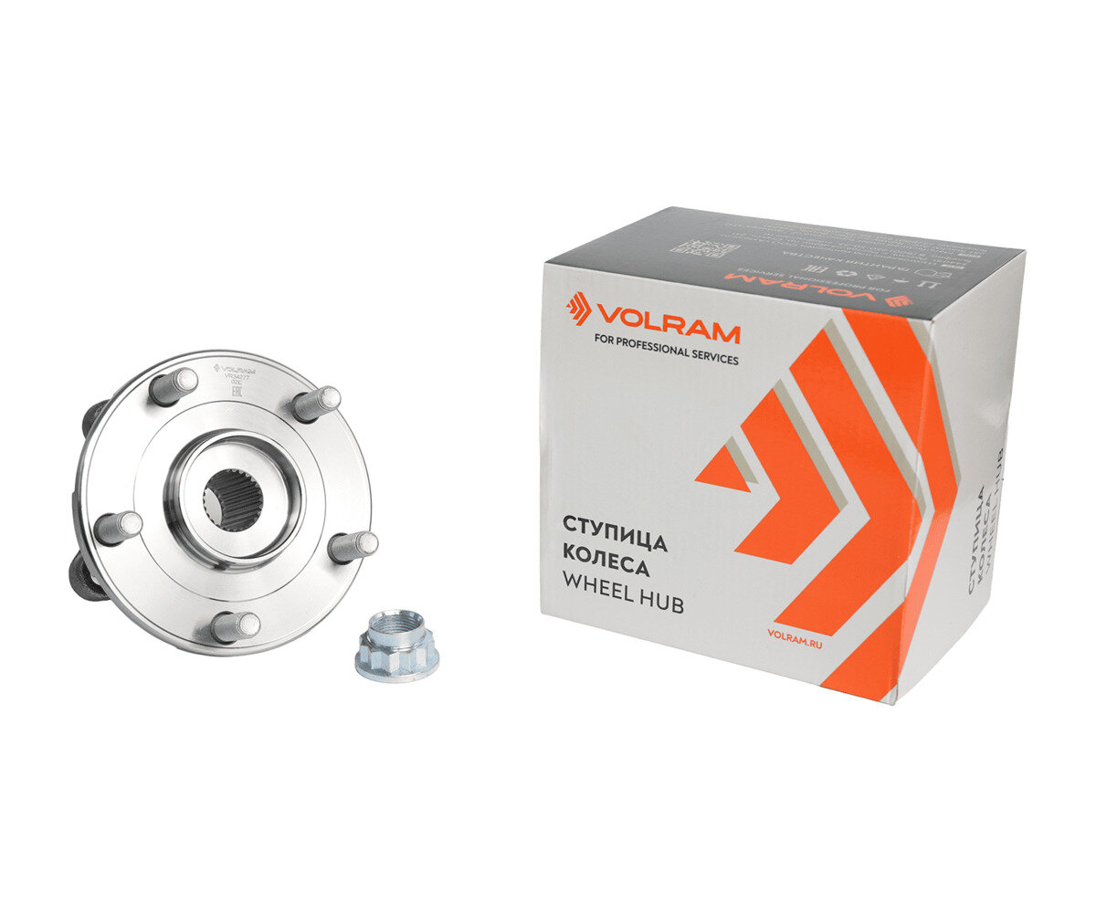 Ступица с подшипником в сборе Volram VR34277 передняя ABS+ 5 болтов, гайка для Toyota Corolla E18 (13-), RAV4 3 A3, RAV4 4 A4