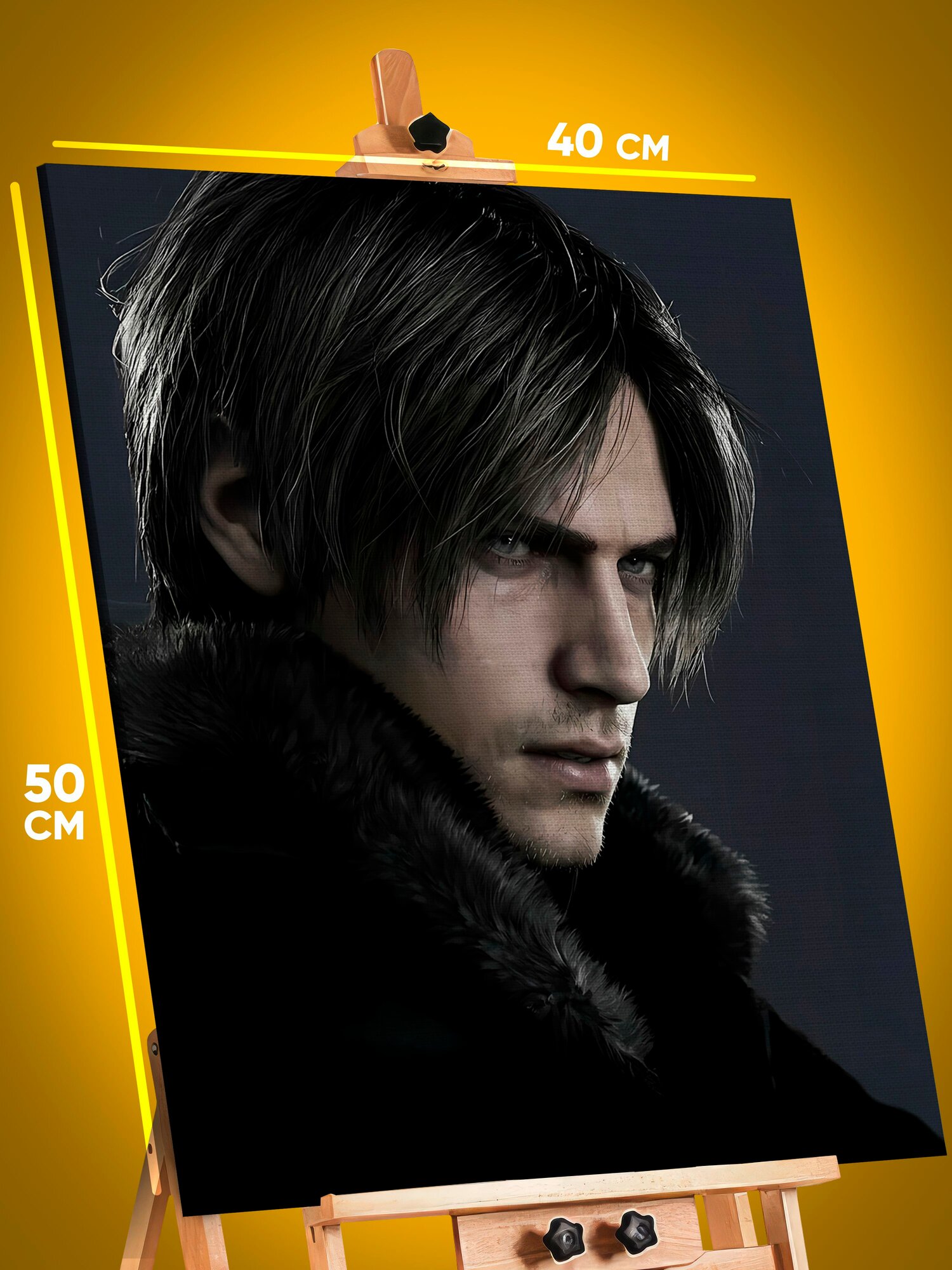 Картина на стену интерьерная на холсте с подрамником 40х50 Resident Evil Игра Леон Кеннеди